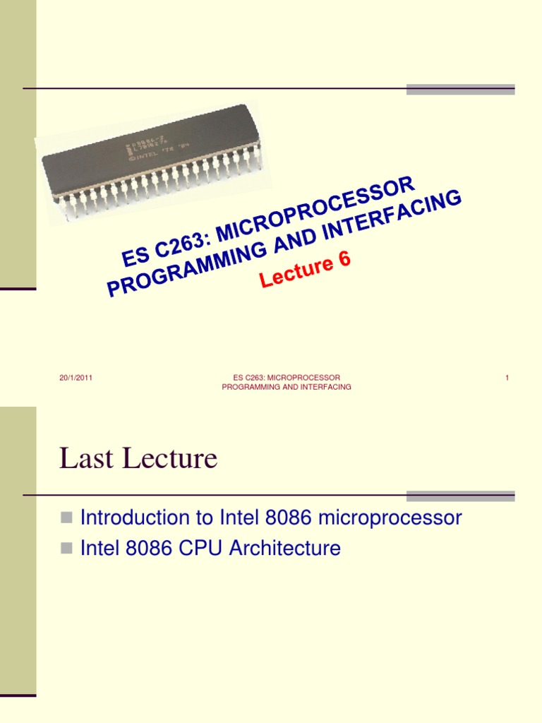 Microprocessor 8086 | PDF | Instruction Set | Central Processing Unit