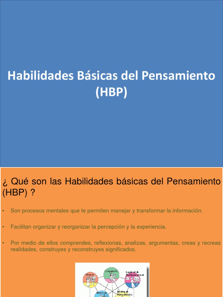 Habilidades Básicas Del Pensamiento | PDF