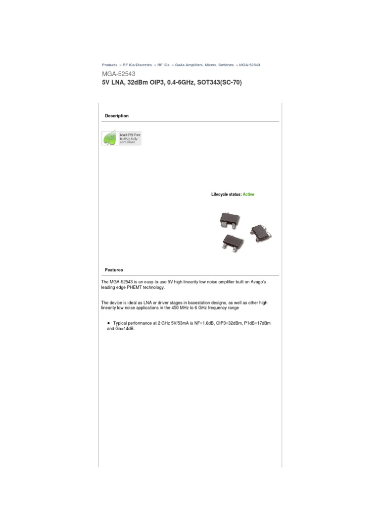 Mmic Sot 343 Marking Code | PDF | Amplifier | Electrostatic Discharge