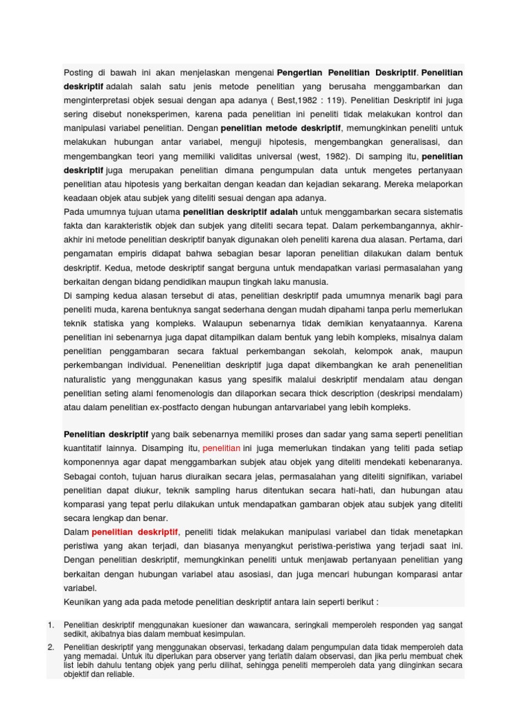 Kuantitatif Deskriptif | PDF