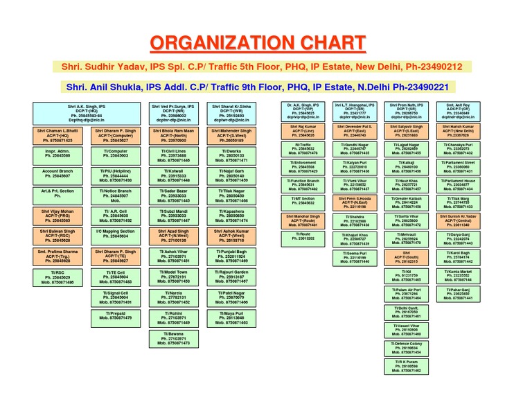 Delhi Traffic Police Hierarchy Chart | PDF