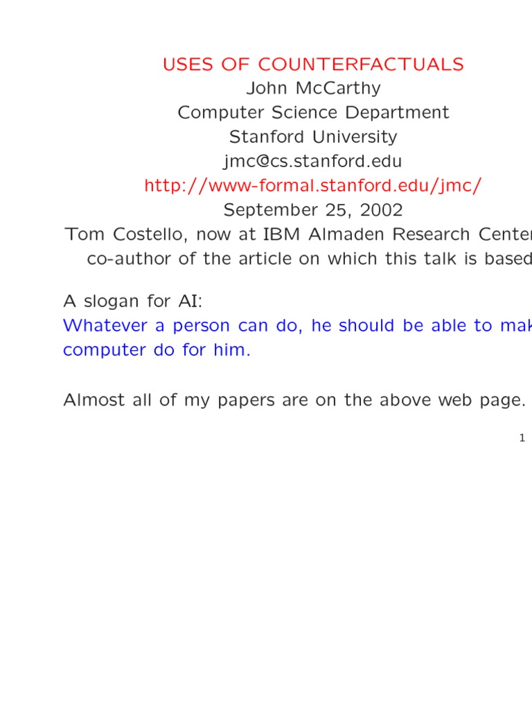 Counterfactuals Sli | PDF | Artificial Intelligence | Intelligence (AI) & Semantics