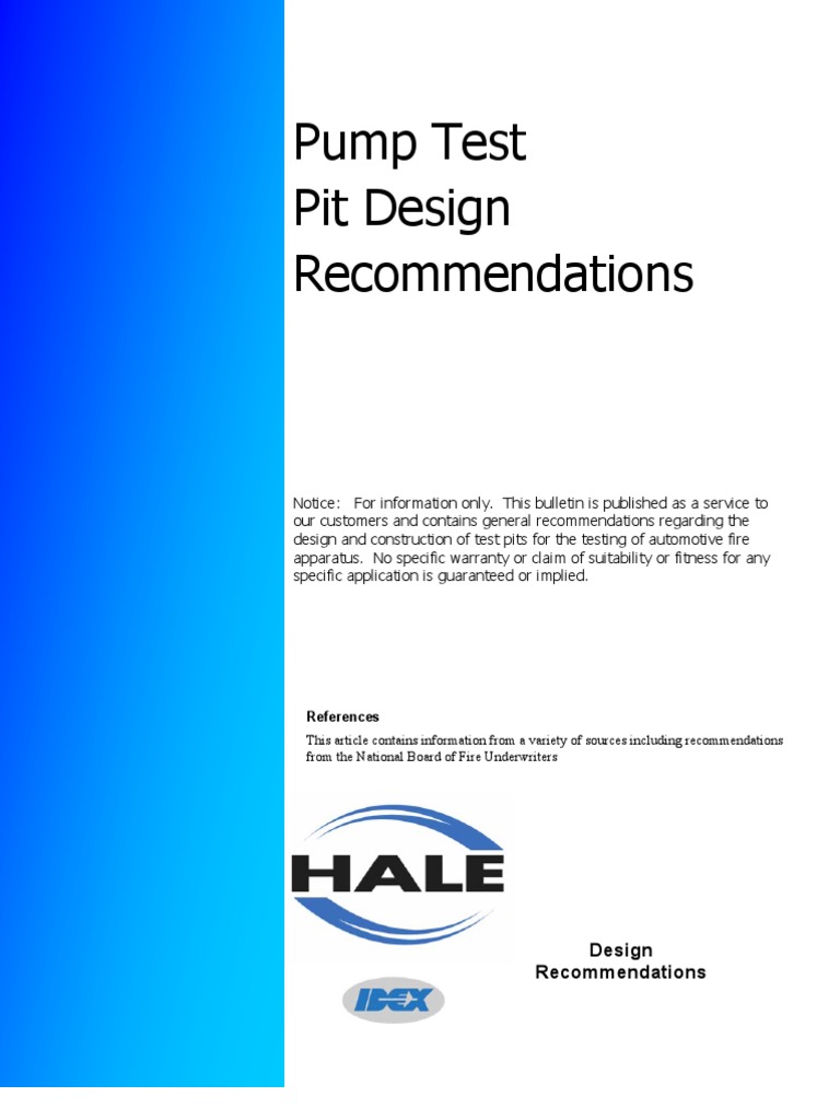 Pump Test Pit Design Pdf Pump Swimming Pool