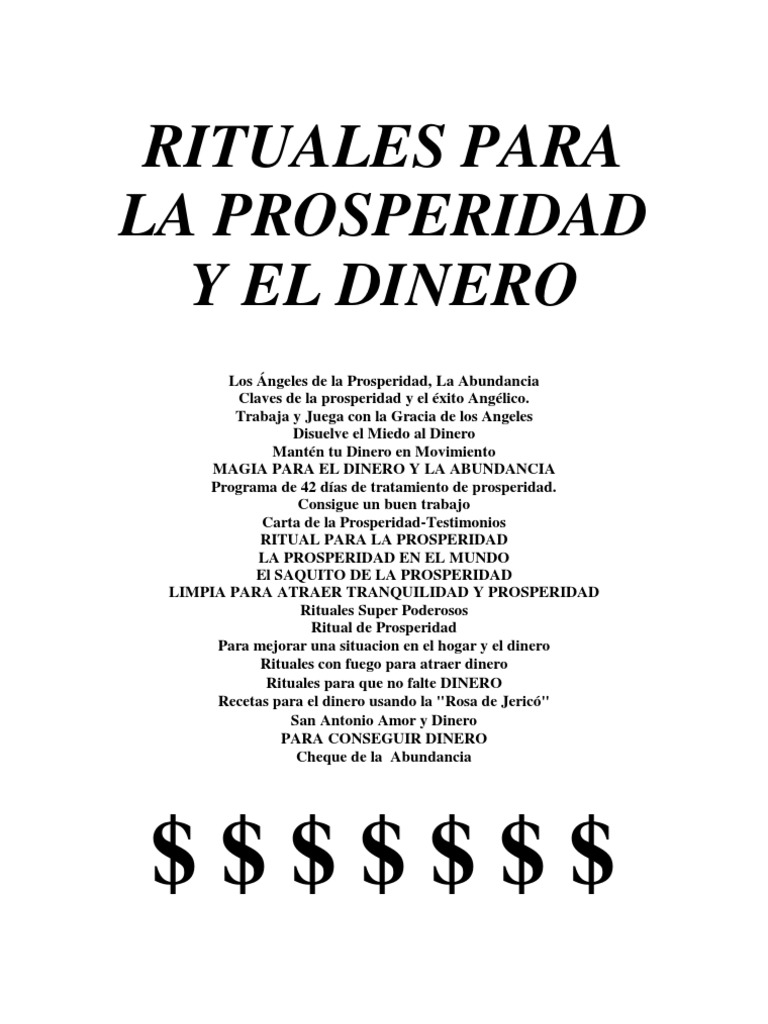 Rituales para La Prosperidad y | PDF | Rituales | Bendición