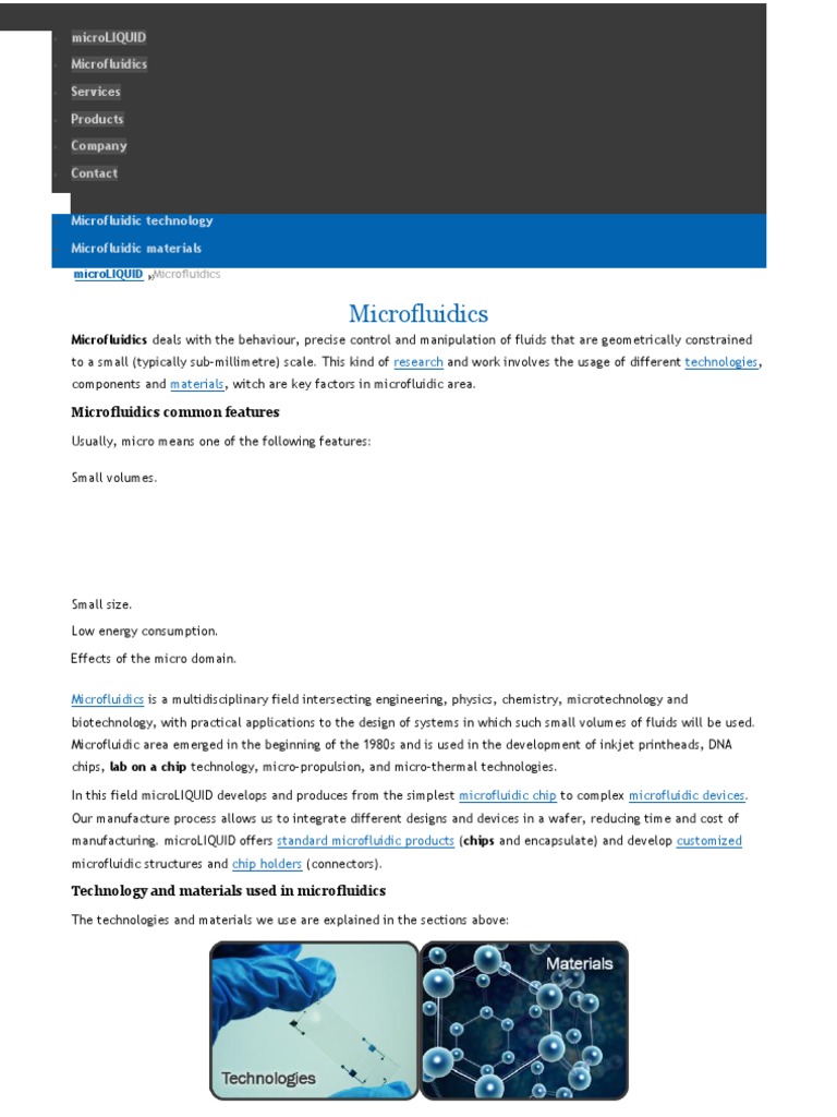 Micro Liquid | PDF | Microfluidics | Microtechnology