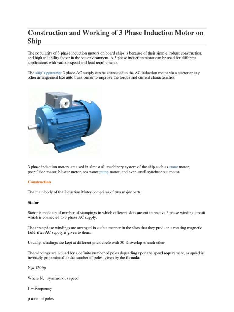 Construction and Working of 3 Phase Induction Motor | Electromagnetic ...