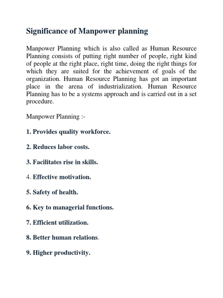 Manpower Planning | PDF | Human Resources | Employment