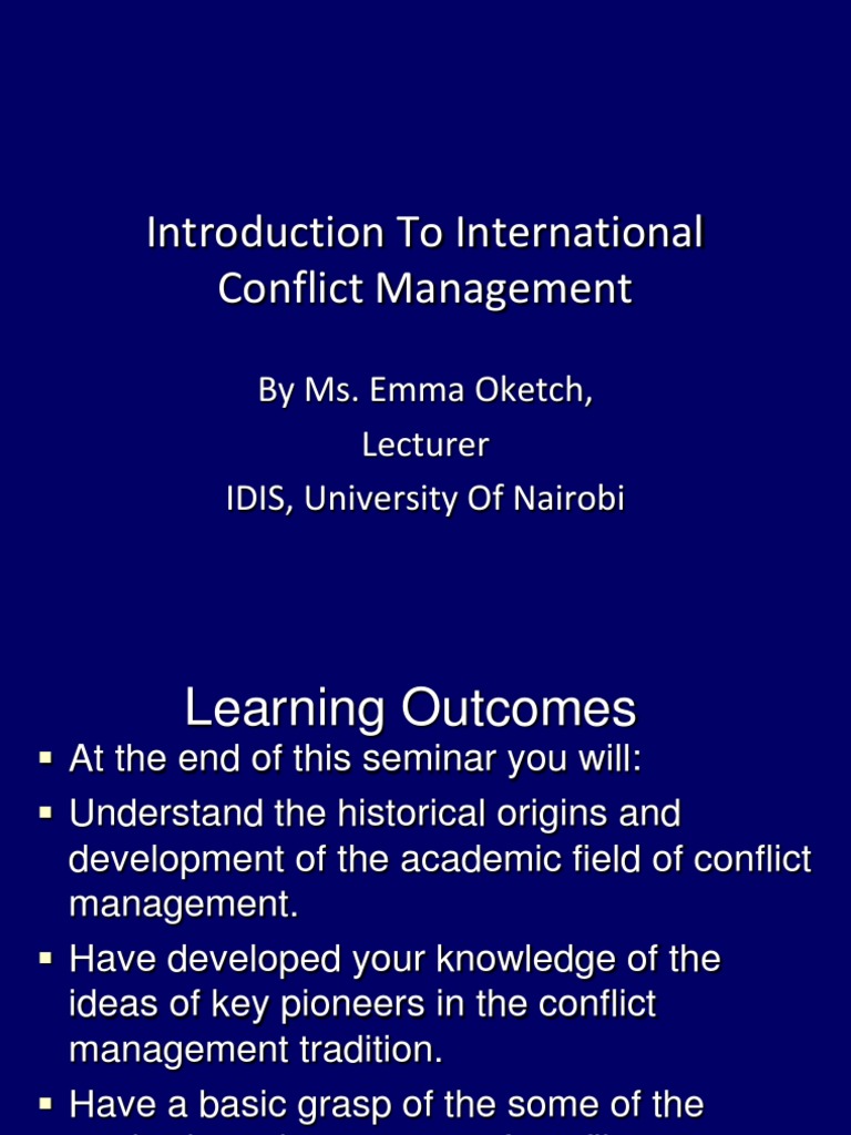 Introduction To International Conflict Management | PDF | Nonviolence ...