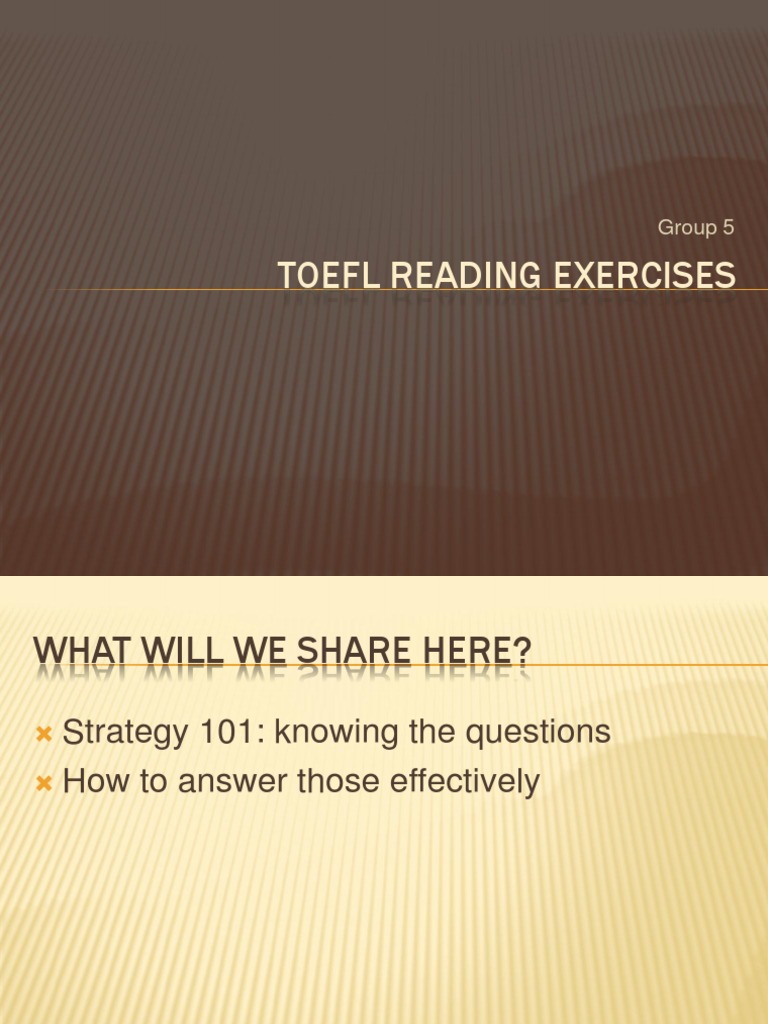 TOEFL Reading Exercise Strategies | PDF | Definition | Pronoun