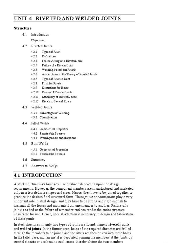 Design and Failure Analysis of Riveted and Welded Structural Joints ...
