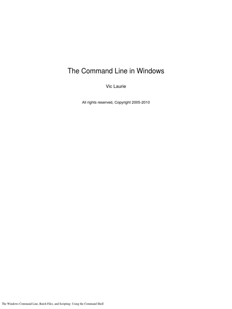 The Command Line In Windows PDF