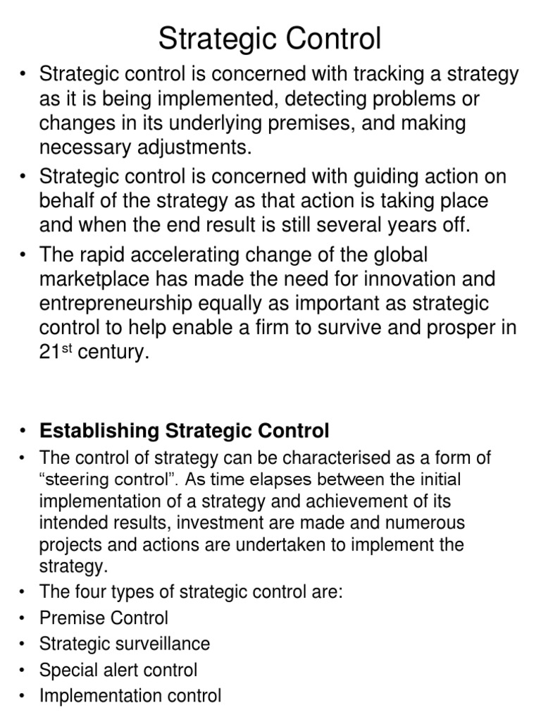 Strategic Control | Strategic Management | Surveillance