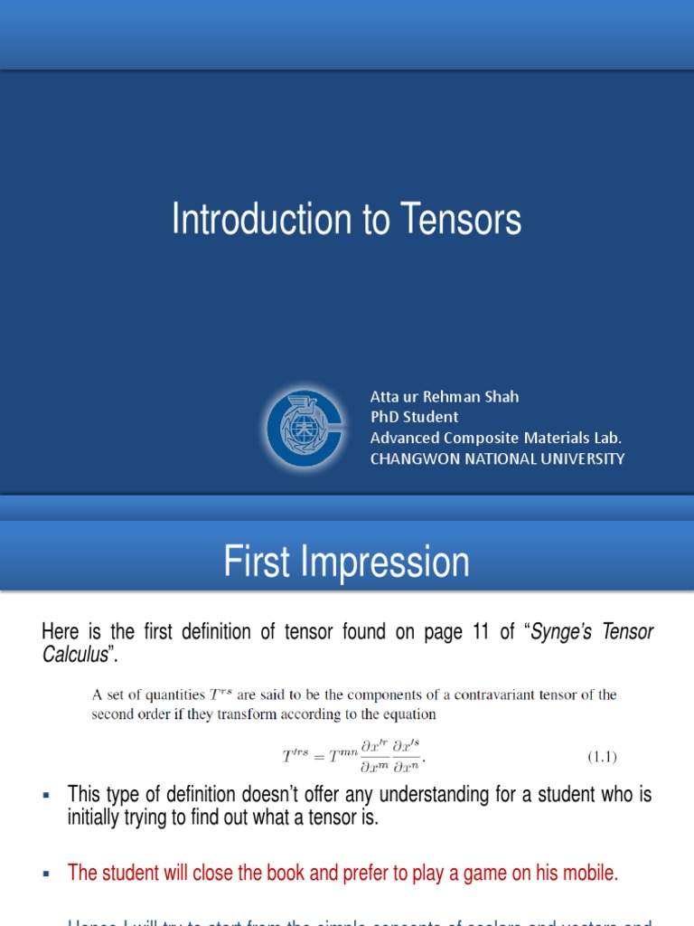 Introduction To Tensors | PDF | Euclidean Vector | Tensor