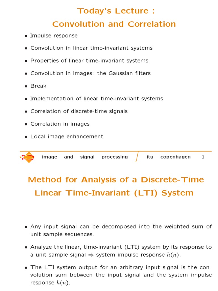 Convolution Correlation | PDF | Convolution | Control Theory