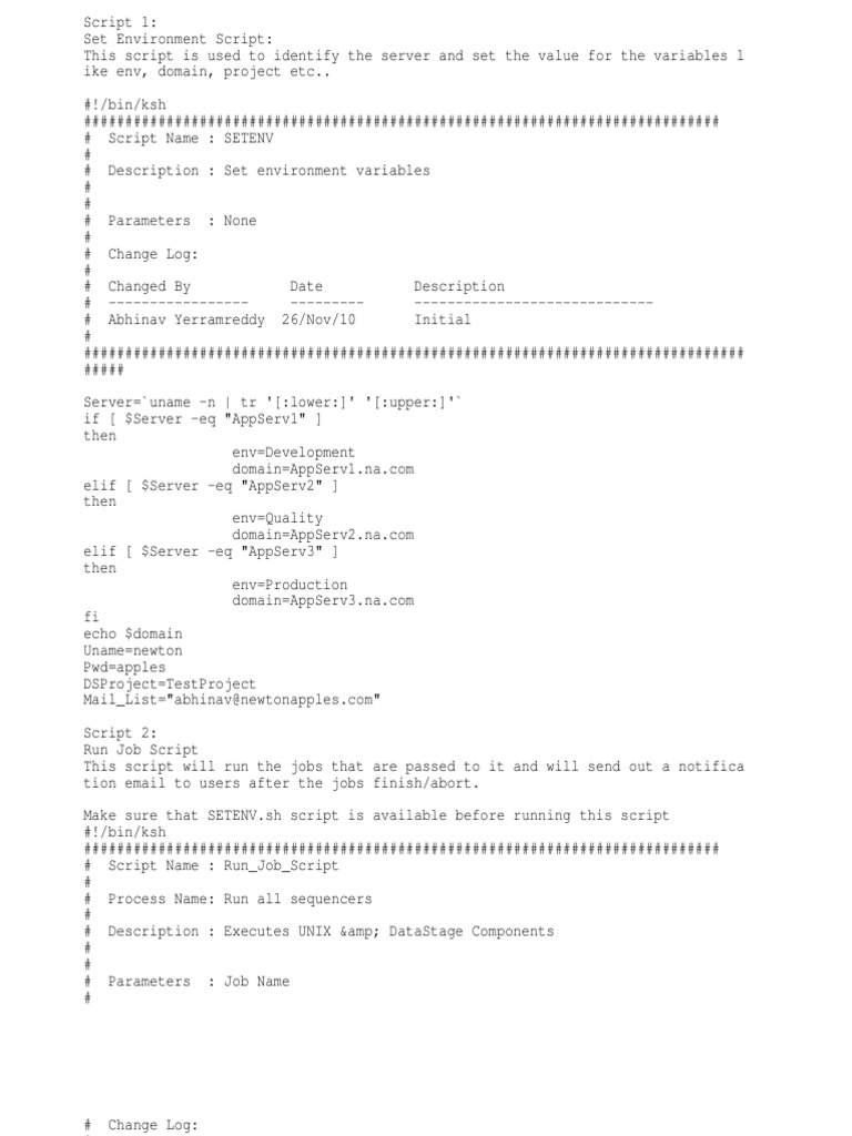 Unix Scripts To Run DataStage | PDF | Scripting Language | Computer Data