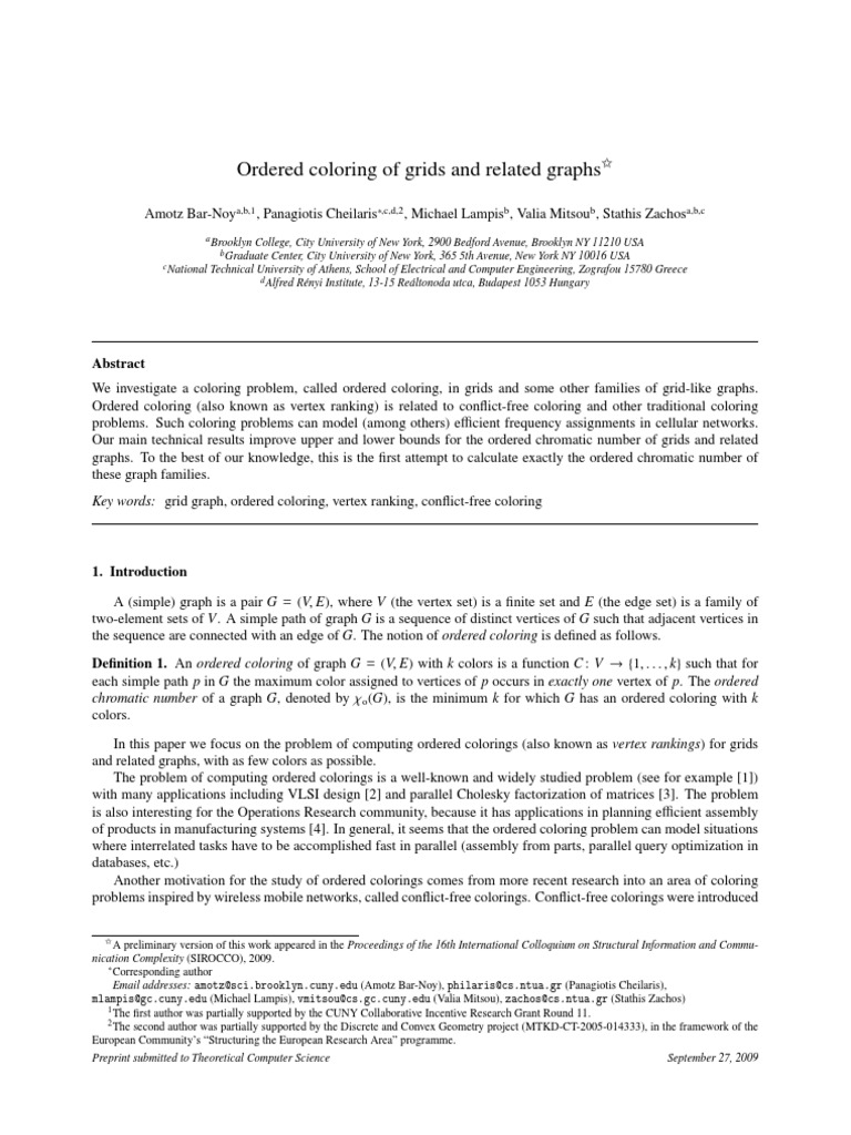 Ordered Colouring of Grids | PDF | Vertex (Graph Theory) | Graph Theory