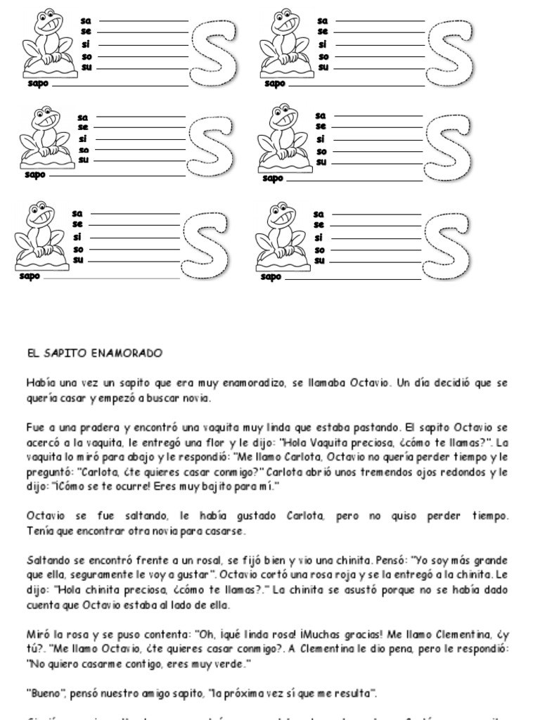 Fichas Con La Letra Ss | PDF | Ocio