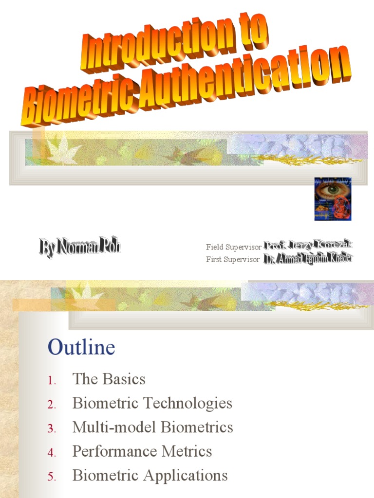 Biometric Authentication Overview Pdf Biometrics Identity Document