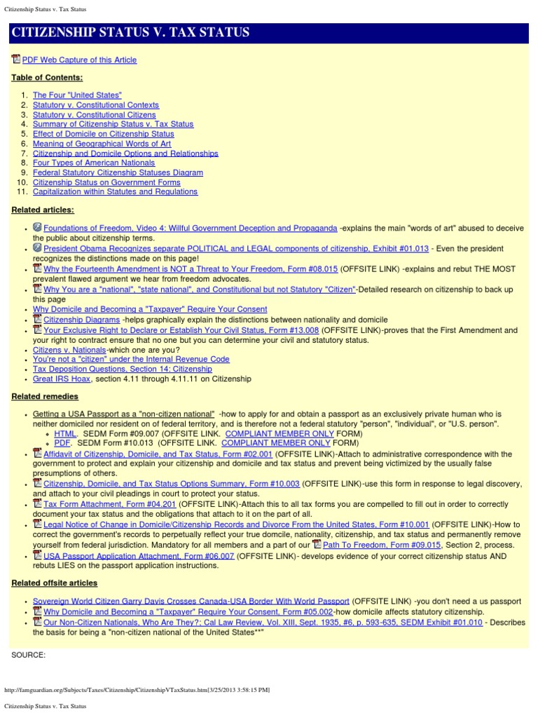 Citizenship Status v. Tax Status: Understanding the Four Contexts of ...