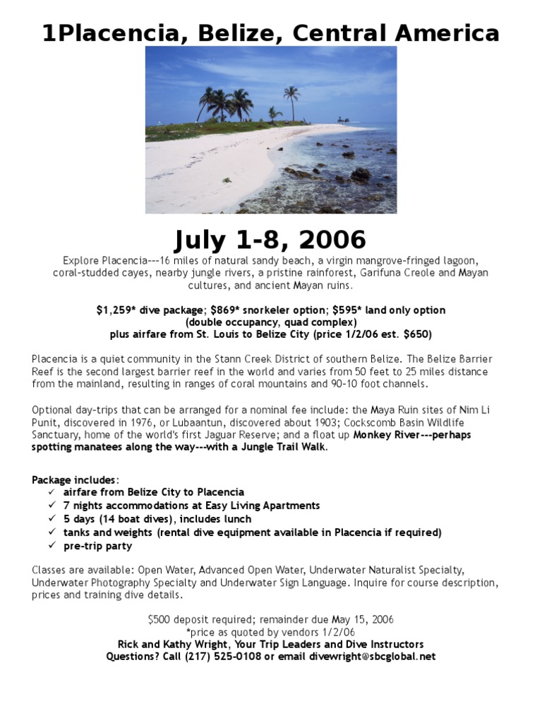 Belize Flyer With Photo | PDF