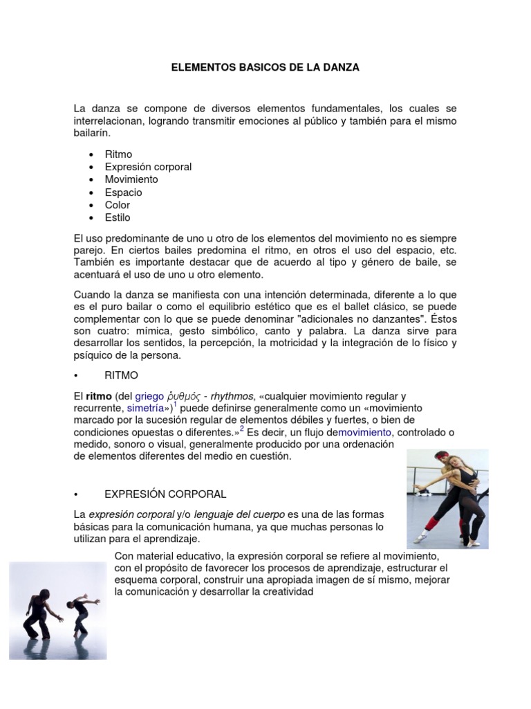 Elementos Basicos de La Danza | PDF | Bailes | Ritmo