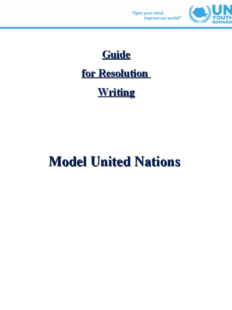 Guide For Resolution Writing MUN | PDF | United Nations | International ...