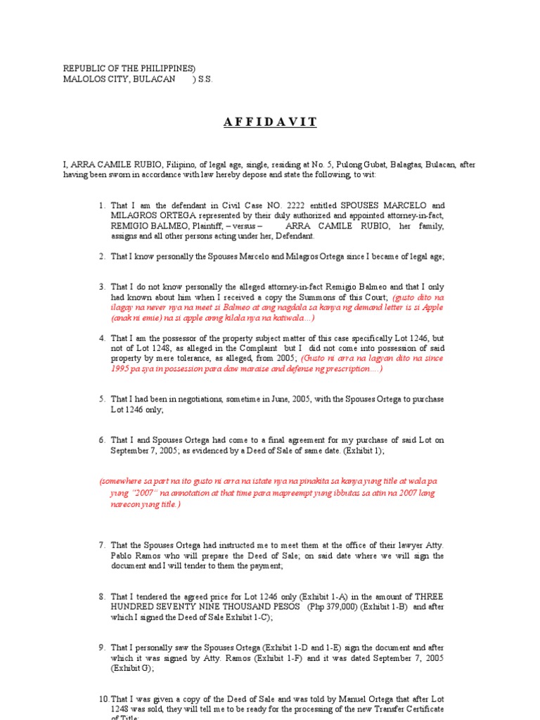 Affidavit Ejectment | PDF | Common Law | Government