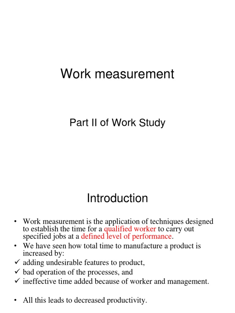 Work Measurement | Download Free PDF | Time | Cognition