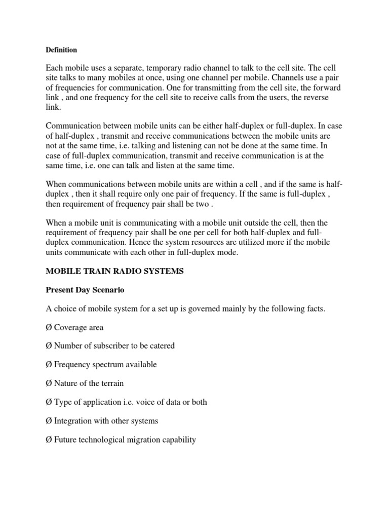 Mobile Train Radio Communication | PDF
