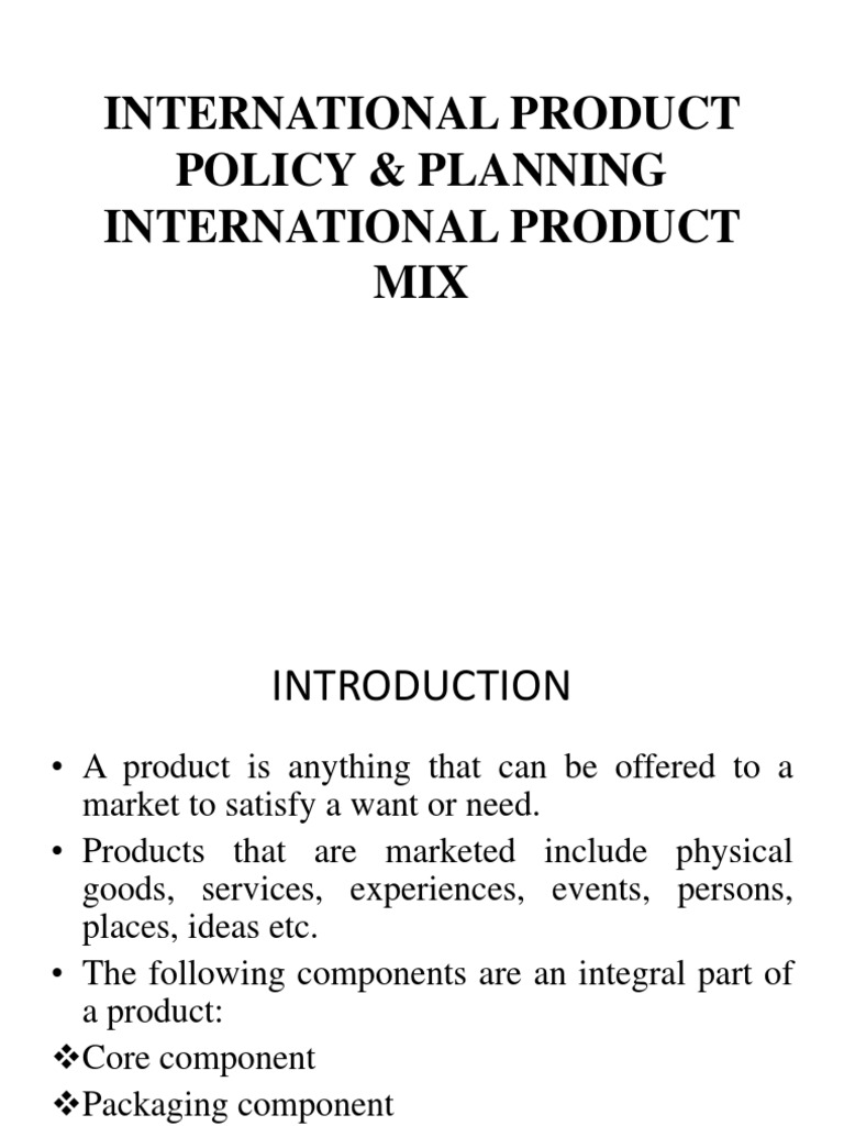 International Product Policy Overview | PDF | Brand | Packaging And ...