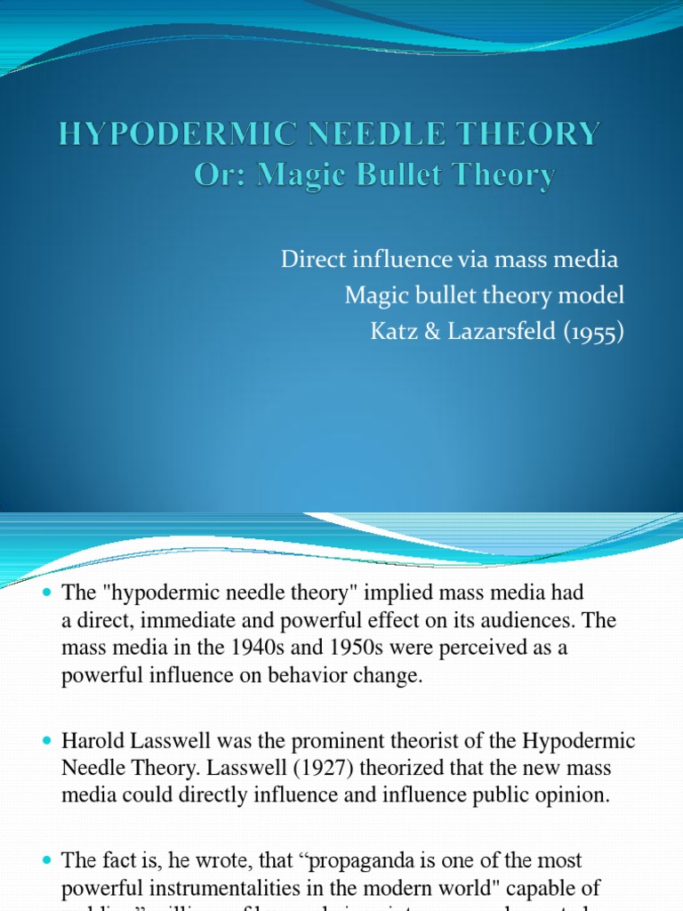 Hypodermic Needle Theory | PDF