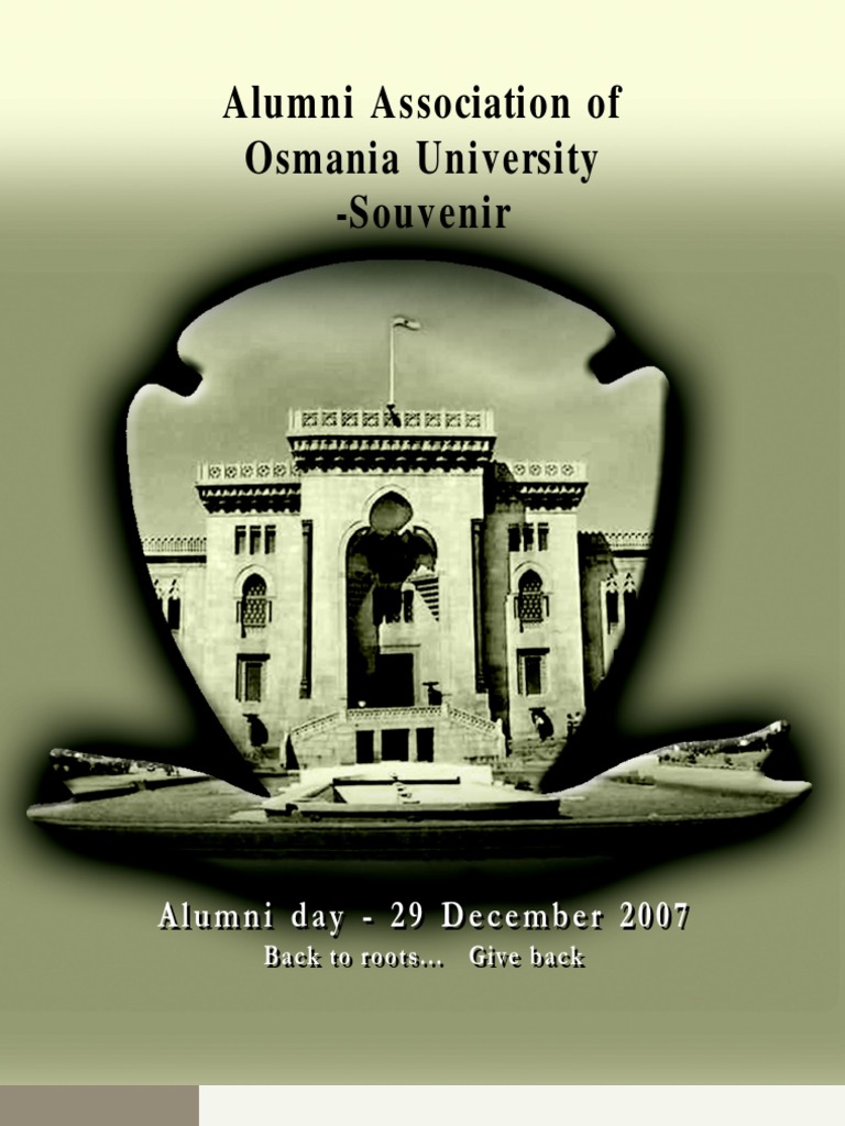 Osmania University Alimni Association Souvenir | PDF | Library And ...