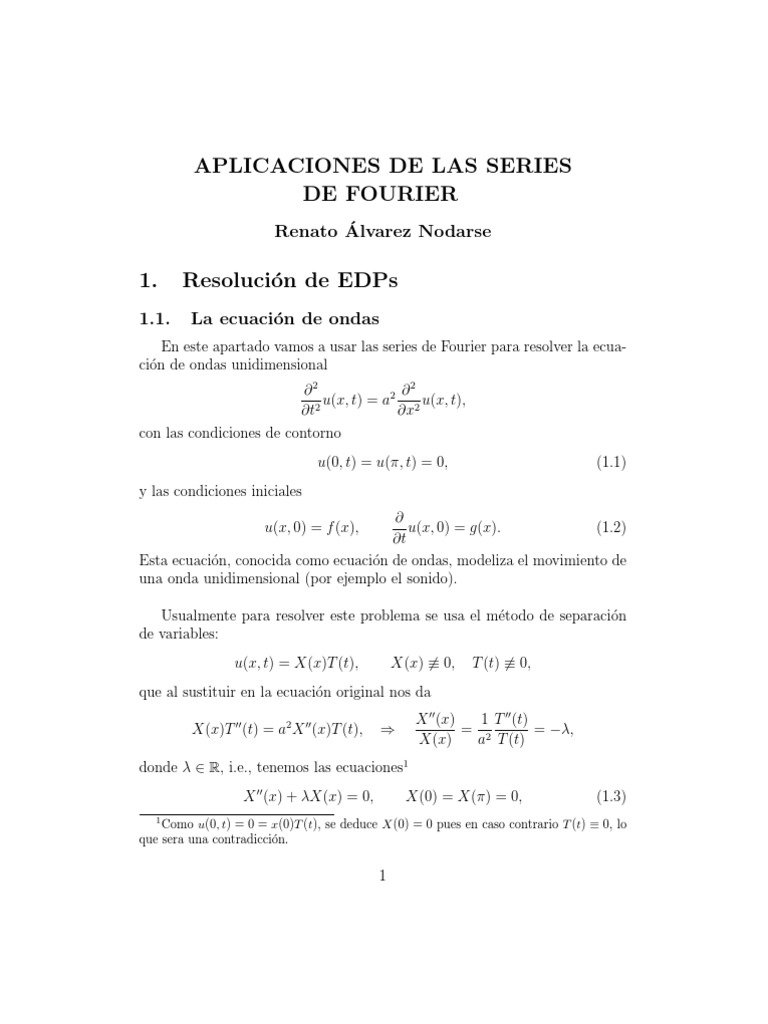 Aplicaciones de Las Series. de Fourier | PDF | infinito | Transformada ...