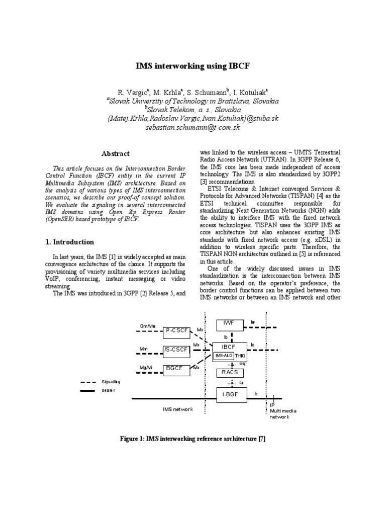 IMS Interworking Using IBCF | PDF | Ip Multimedia Subsystem | Session Initiation Protocol