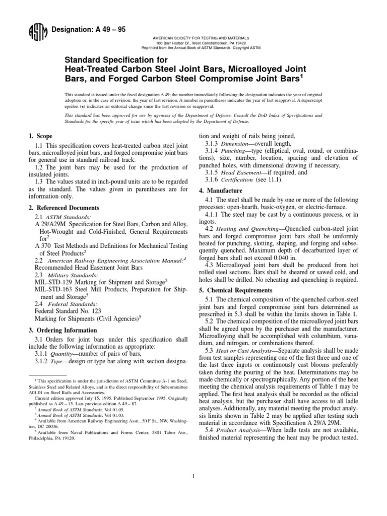 Astm A49 | PDF | Strength Of Materials | Yield (Engineering)