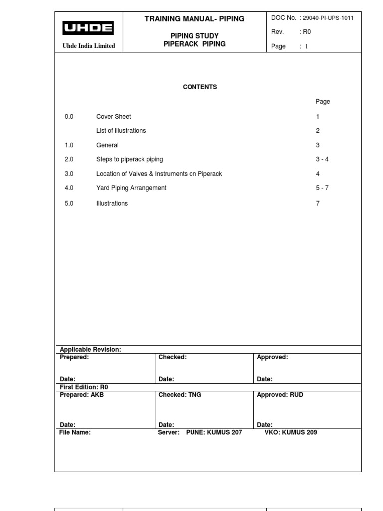 Pipe Rack Piping | PDF