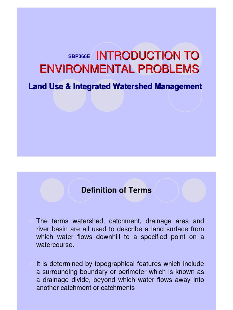 Land Use & Integrated Watershed Management PDF | PDF | Drainage Basin ...