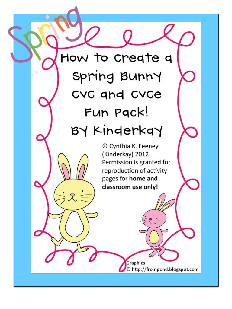 How To Create A Spring Bunny CVC and Cvce Fun Pack! by Kinderkay | PDF ...