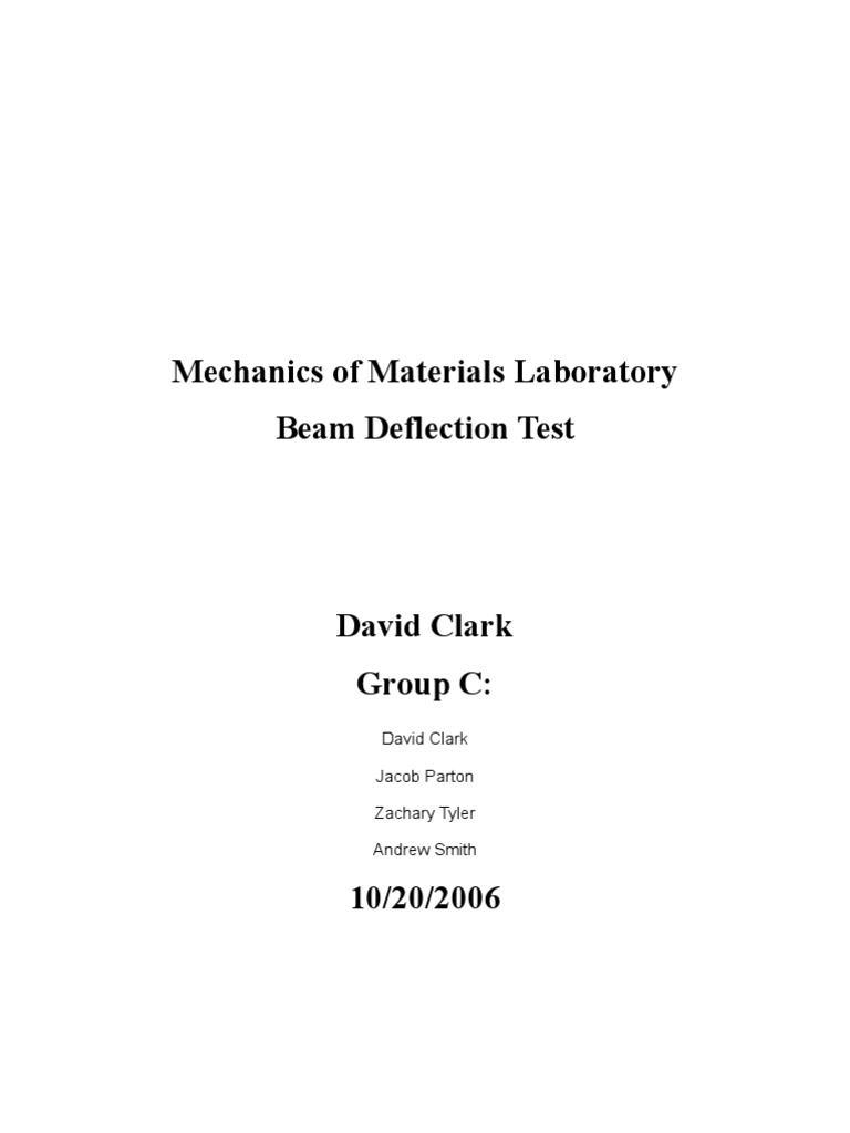 Beam Deflection Test Analysis | PDF | Beam (Structure) | Deformation ...