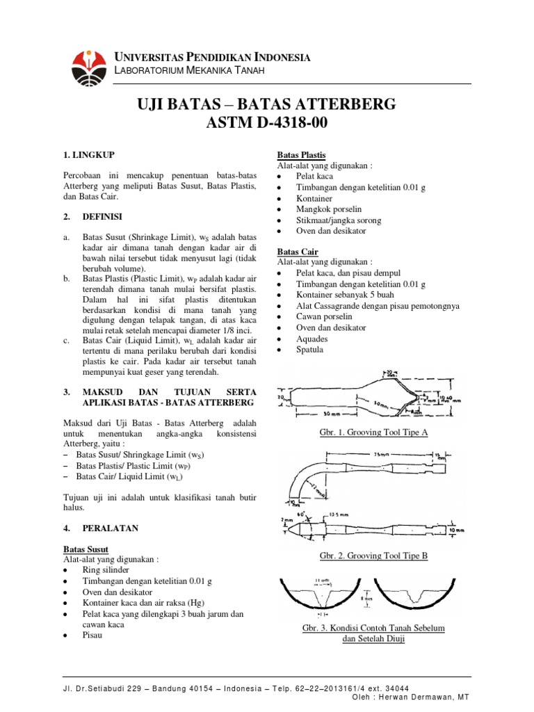 Uji Batas Atterberg Tanah | PDF