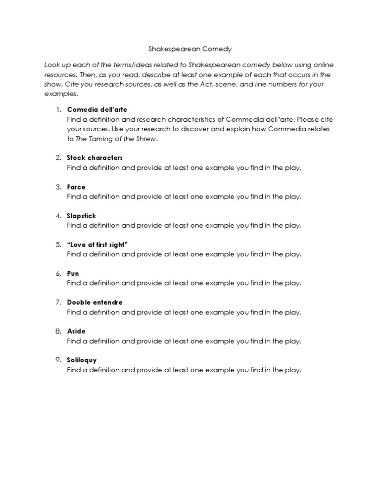 Shakespearean Comedy Devices | PDF