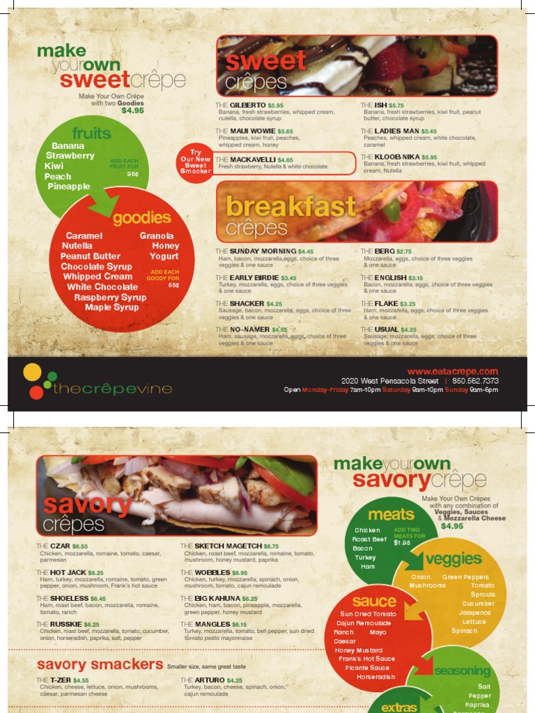 Crepe Vine Menu | PDF
