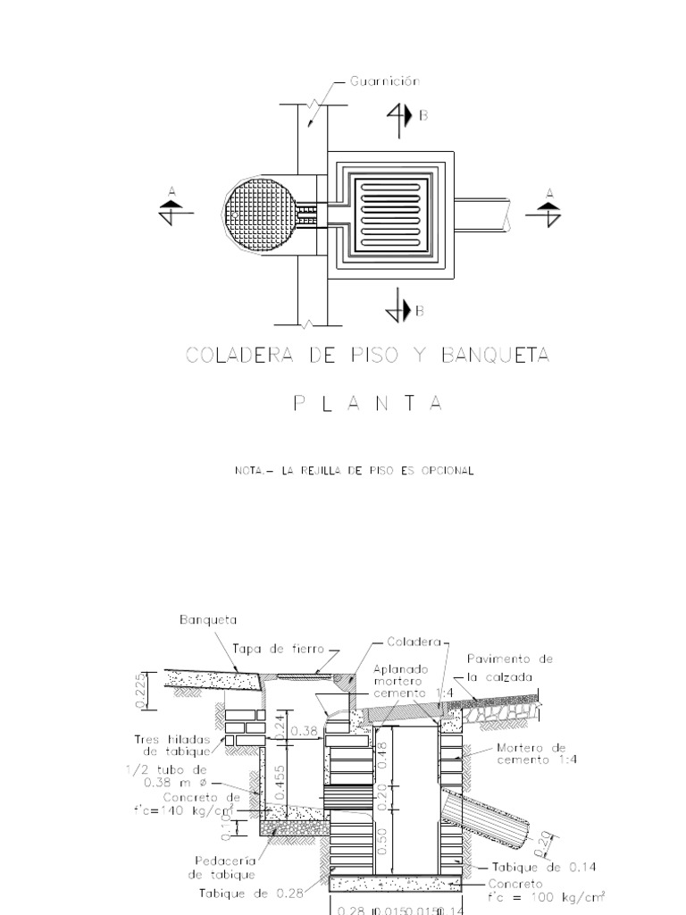 Detalle de Coladera de Piso y Banqueta | PDF