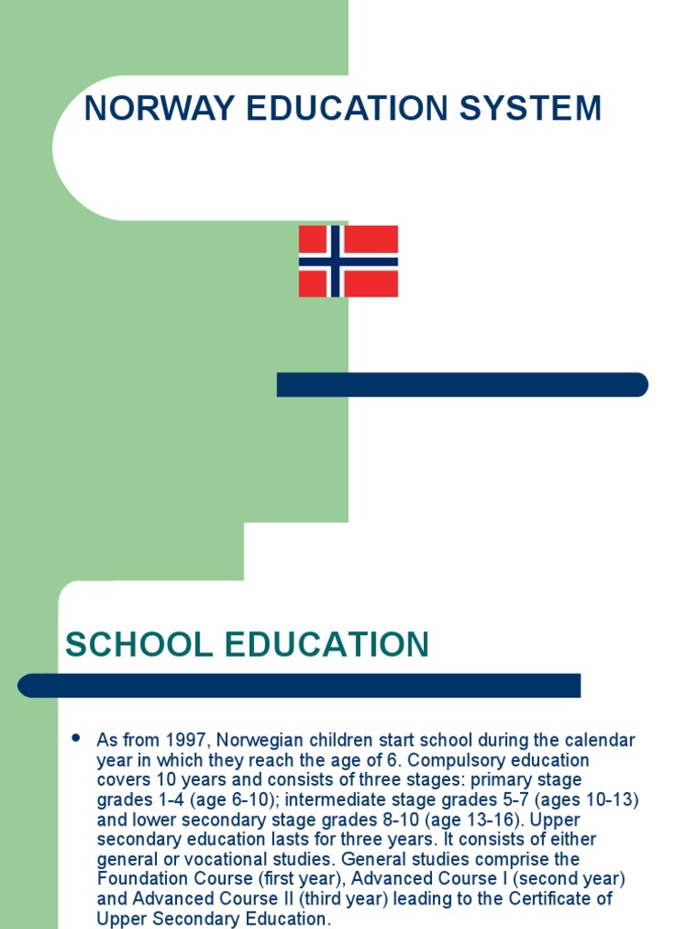 Overview of Norway's Education System | PDF | Educational Stages ...