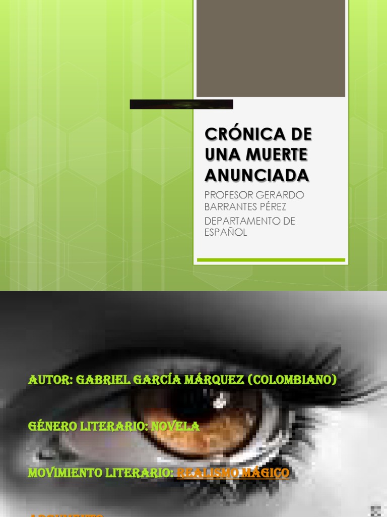 Crónica de Una Muerte Anunciada | Descargar gratis PDF | Gabriel García ...