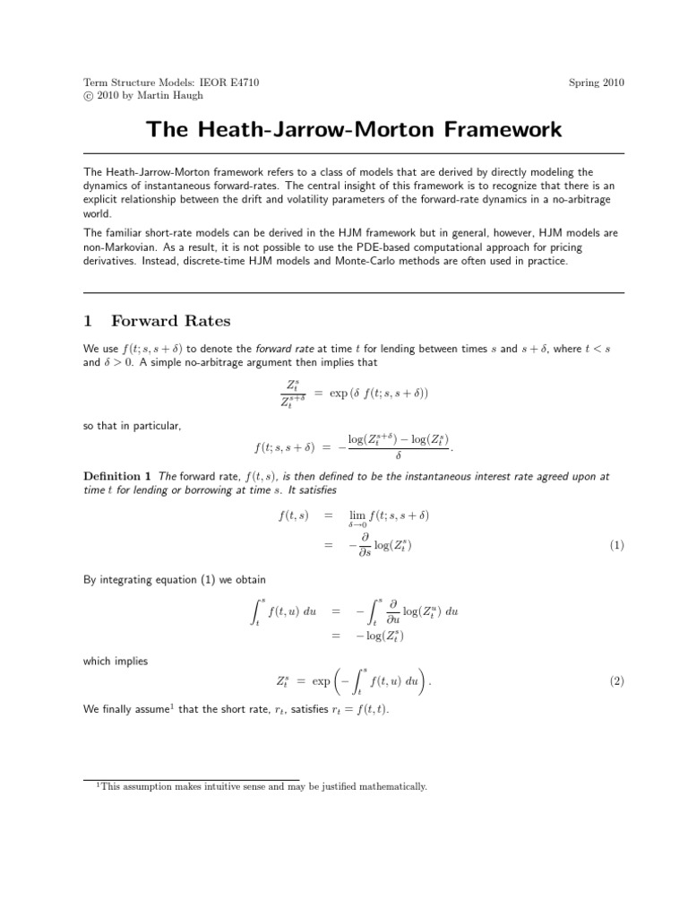 HJM Models | PDF | Volatility (Finance) | Mathematical Analysis