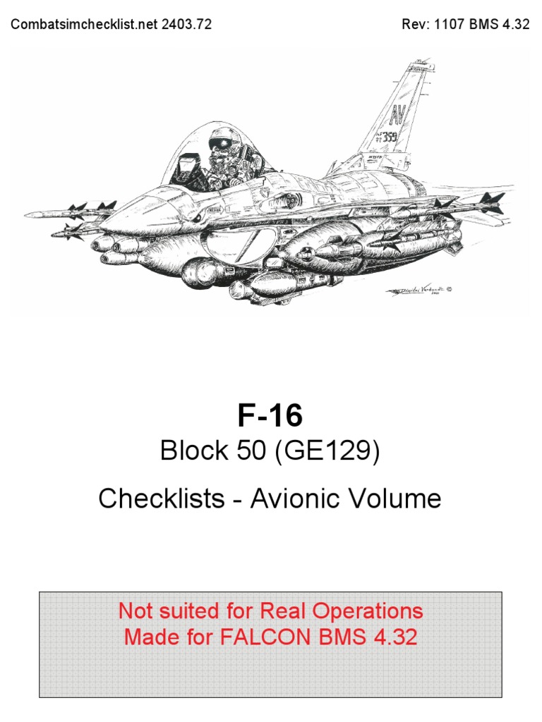 Avionic Checklists | PDF | General Dynamics F 16 Fighting Falcon | Avionics