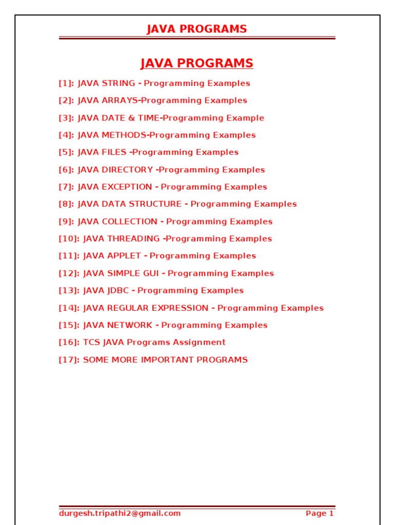 Many Java Programs | PDF | Method (Computer Programming) | Array Data ...