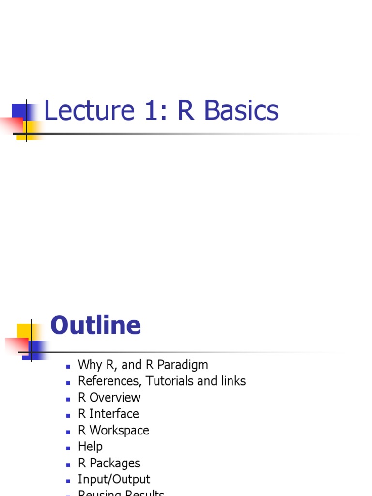 Lecture R | PDF | R (Programming Language) | Matrix (Mathematics)