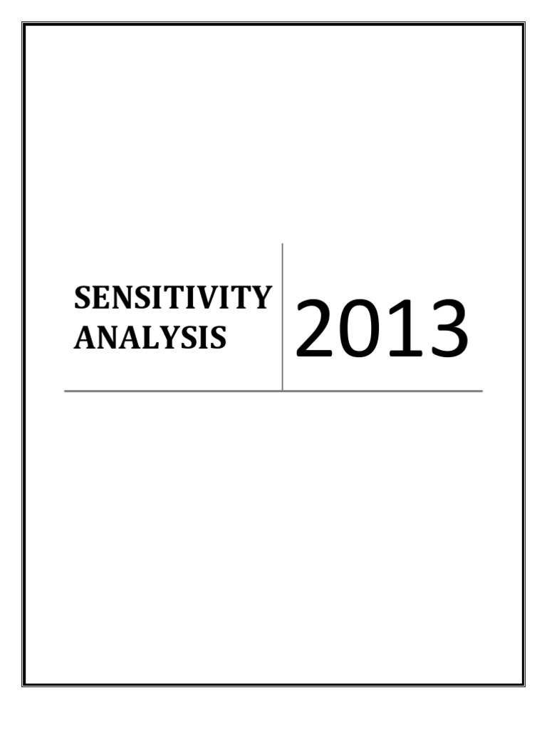 Sensitivity Analysis | PDF | Sensitivity Analysis | Profit (Accounting)